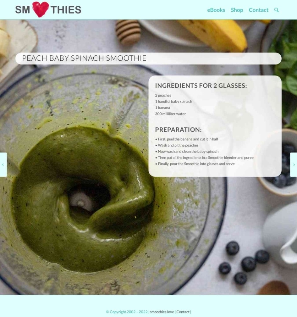 Peach baby spinach Smoothie | Smoothies Love