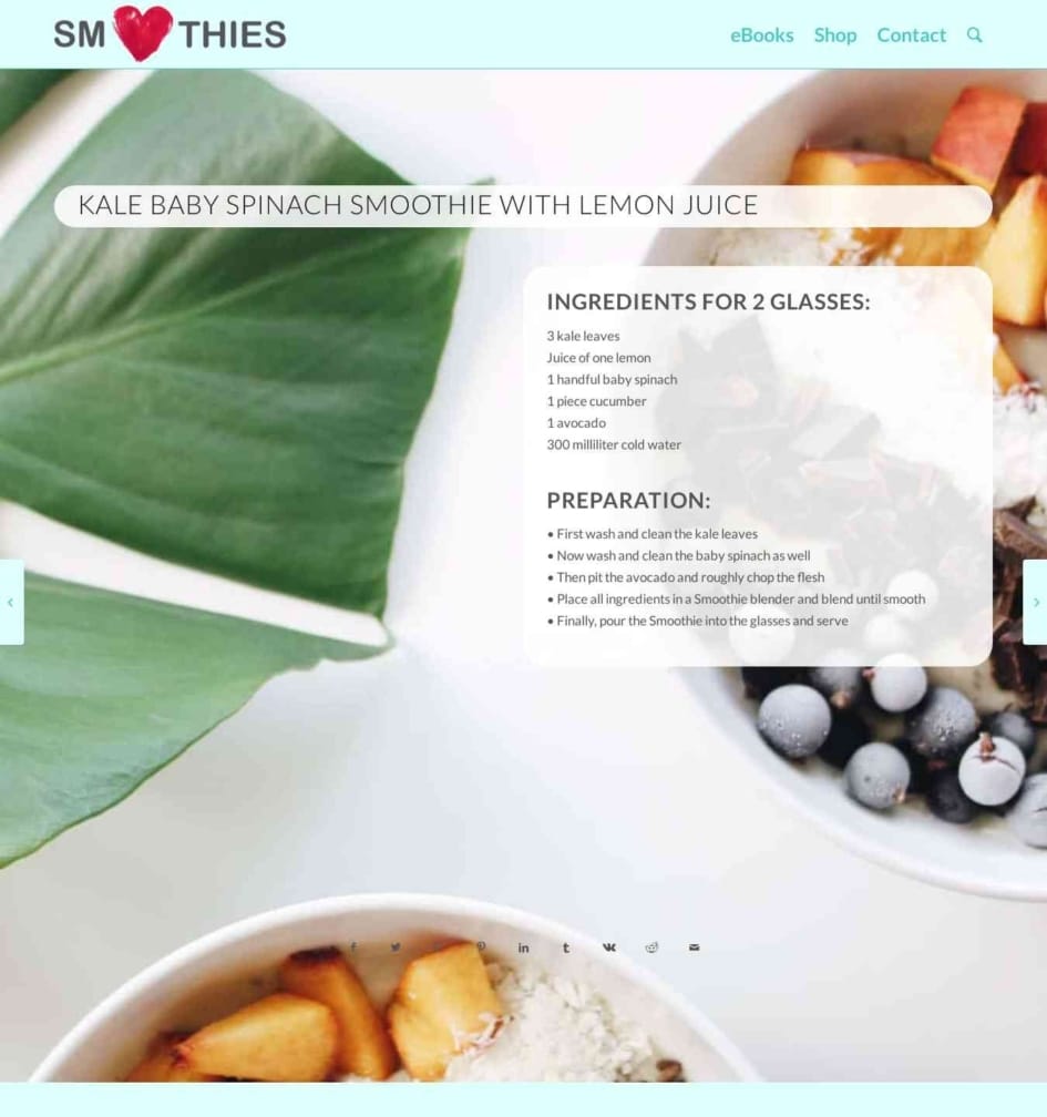 Kale baby spinach Smoothie with lemon juice | Smoothies Love