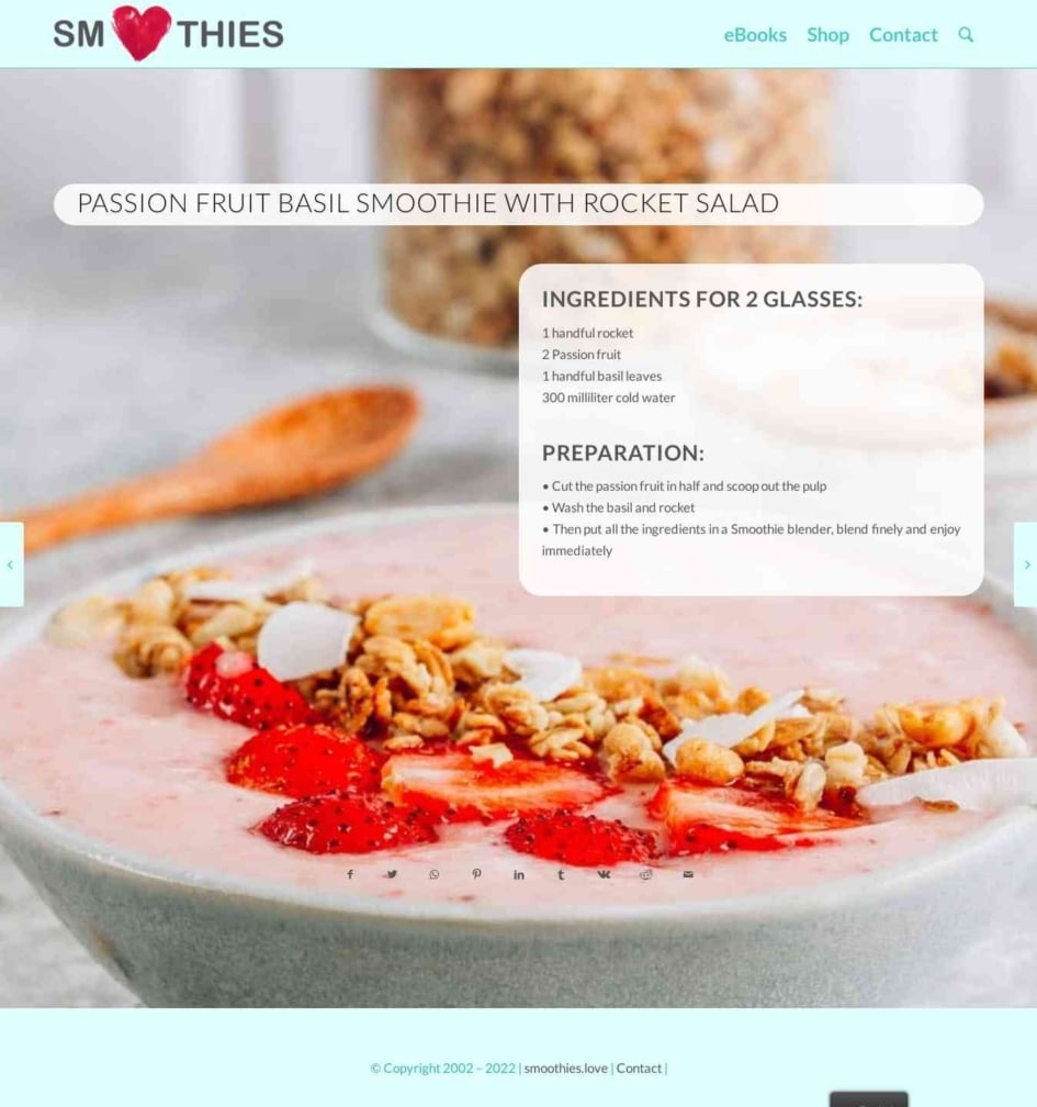 Passion fruit basil Smoothie with rocket salad | Smoothies Love